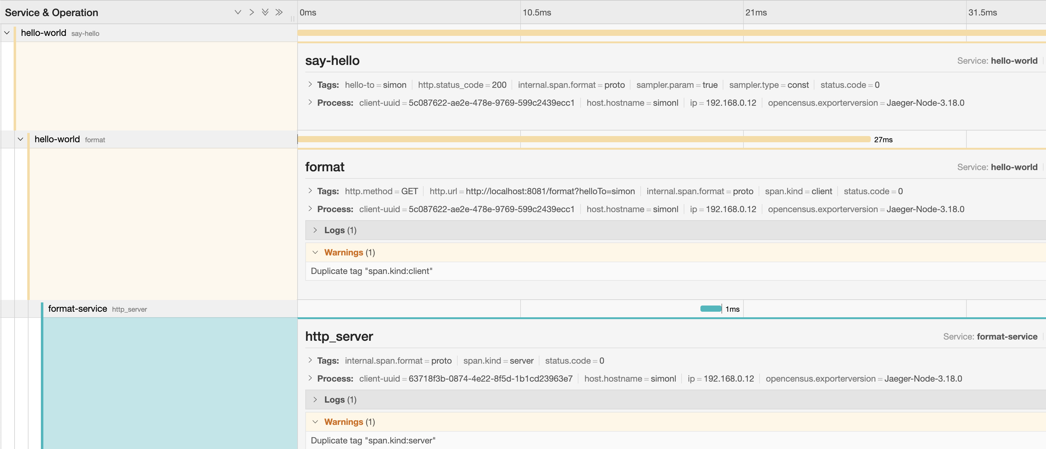 Duplicate span.kind tag warnings in Jaeger UI · Issue #878 · open-telemetry/opentelemetry ...