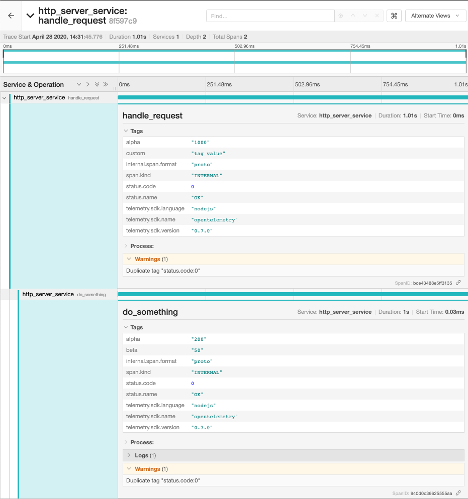 Duplicate span.kind tag warnings in Jaeger UI · Issue #878 · open-telemetry/opentelemetry ...