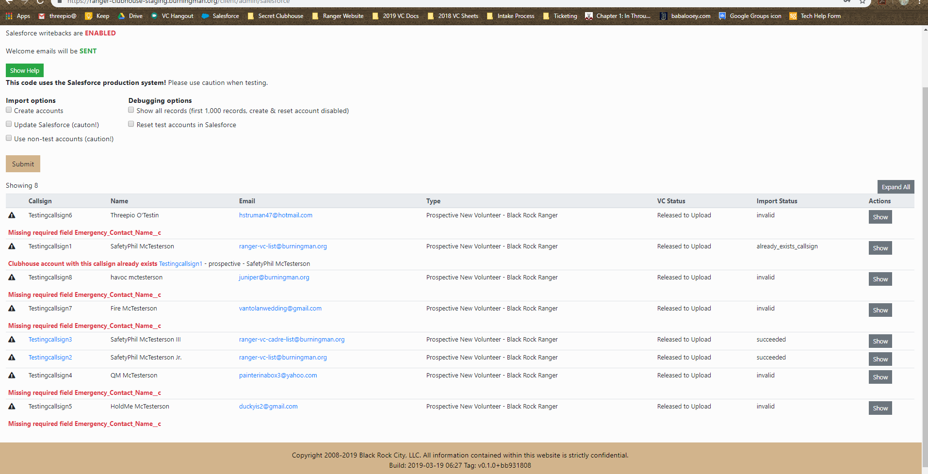 Salesforce import does not show correct VC status after successful ...