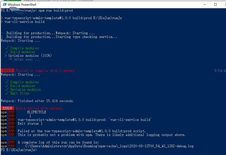 npm run build:prod报错 · Issue #53 · colinin/abp-next-admin · GitHub