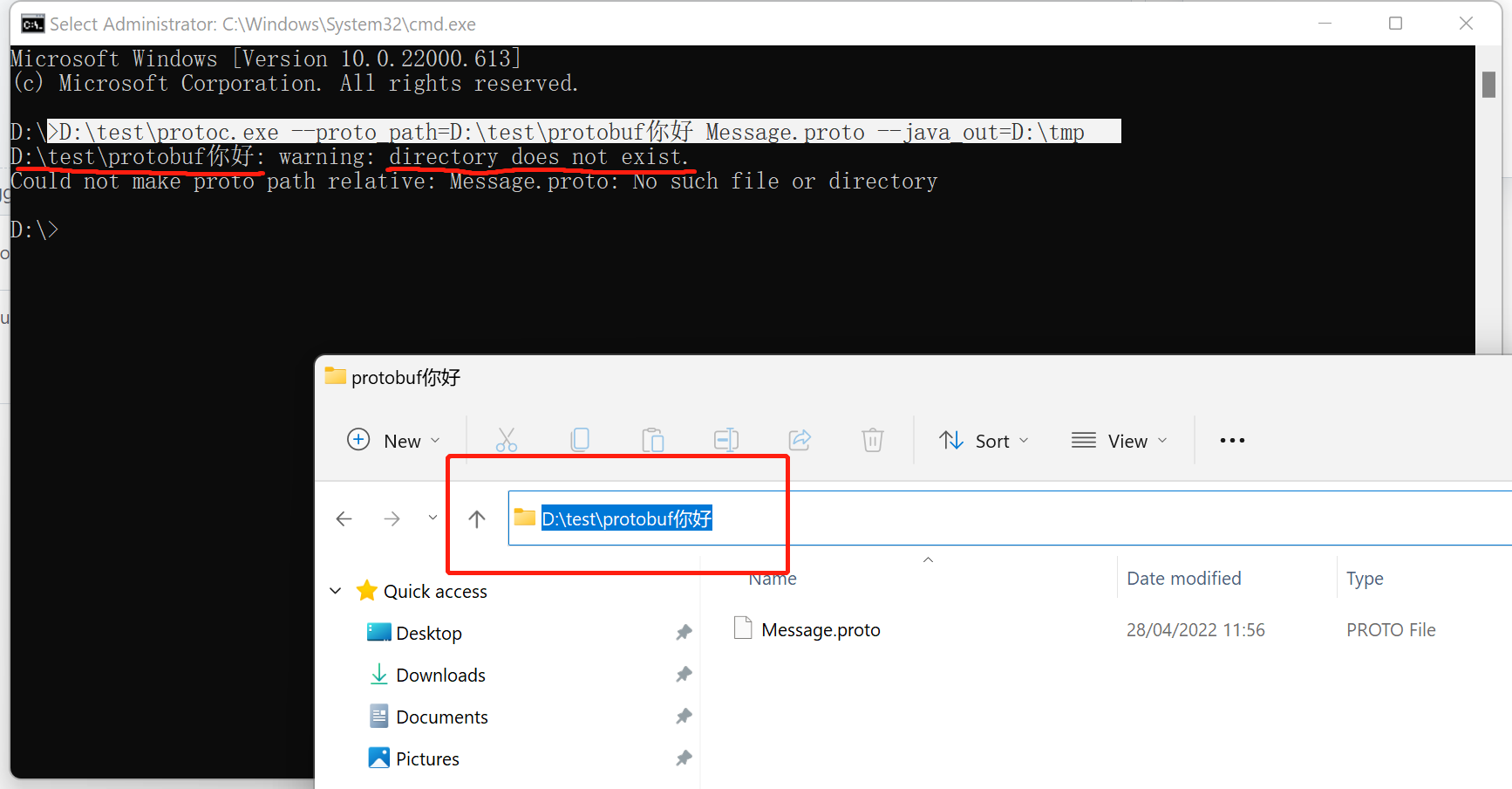 When the protoc.exe path has Chinese, the file cannot be found · Issue #9875 · protocolbuffers ...