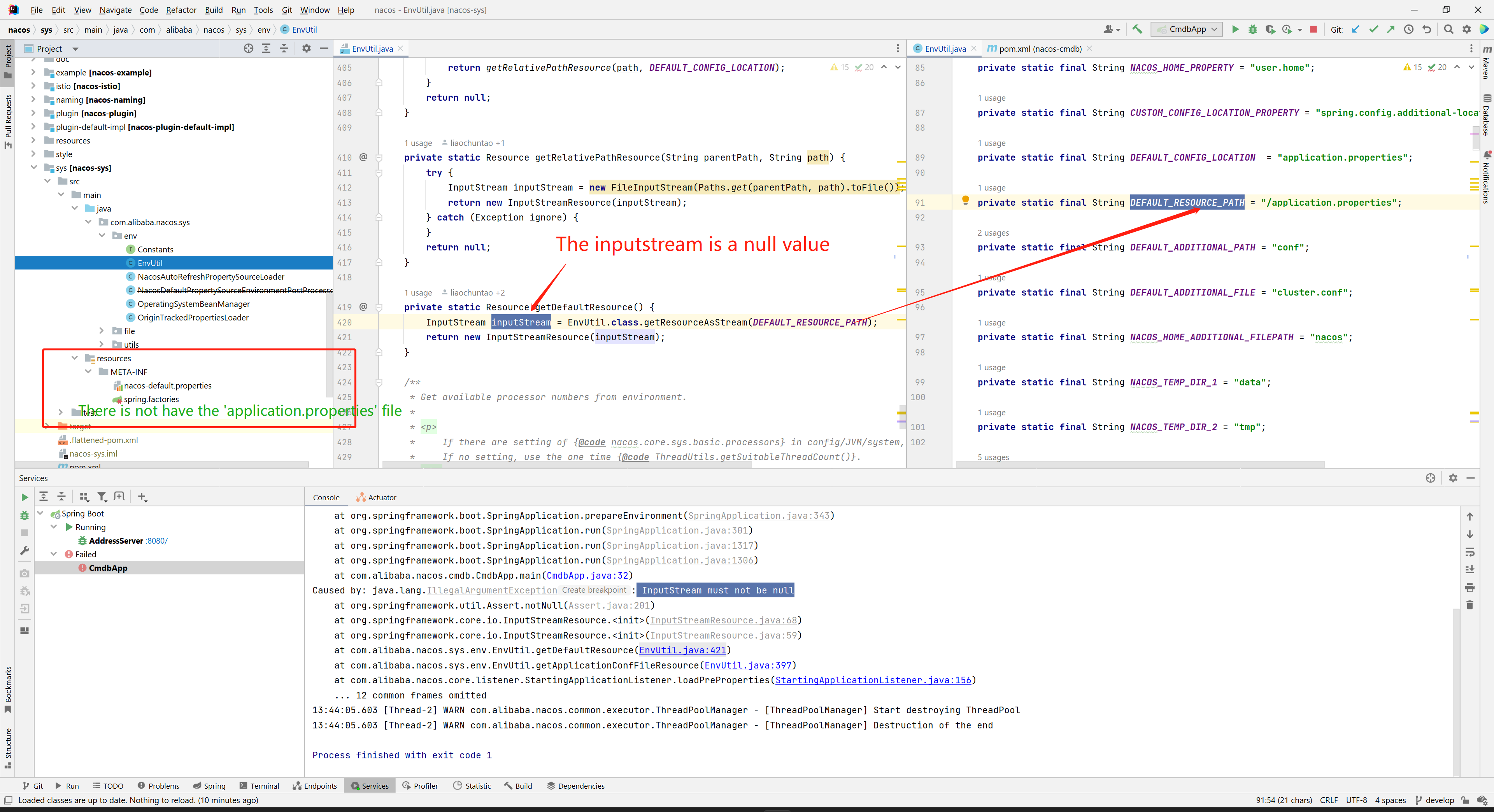 Faild start the "nacos-cmdb" application · Issue #9039 · alibaba/nacos · GitHub
