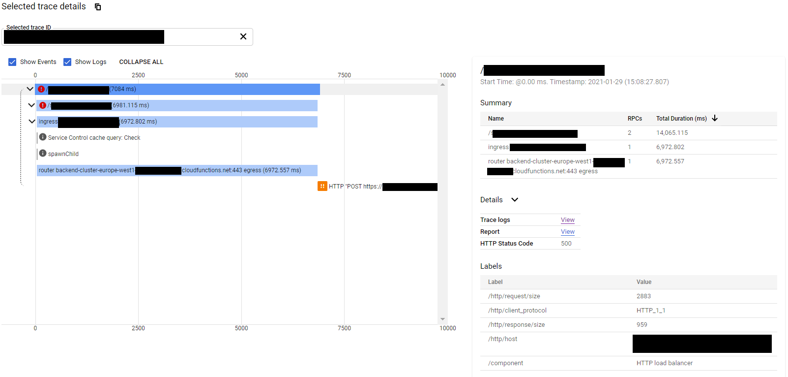 500 error returned from Cloud Run running "gcr.io/endpoints-release/endpoints-runtime-serverless ...