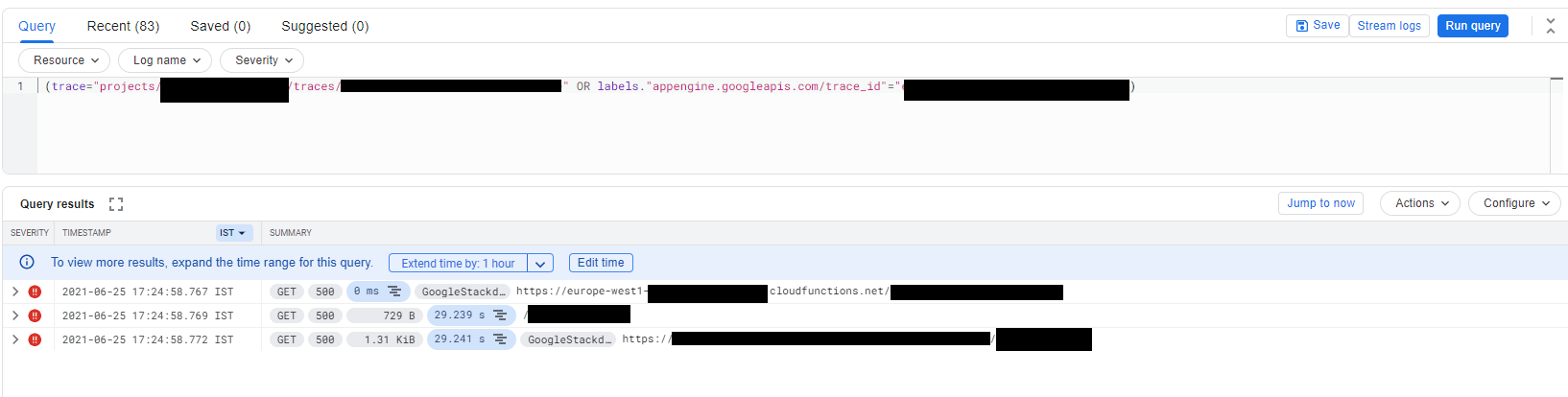 500 error returned while calling Cloud Function by Cloud Run running "gcr.io/endpoints-release ...