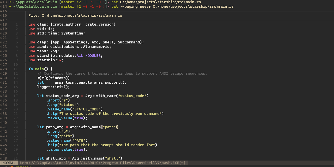 Wrong colors, lots of `â"` characters on Windows · Issue #1385 · sharkdp/bat · GitHub