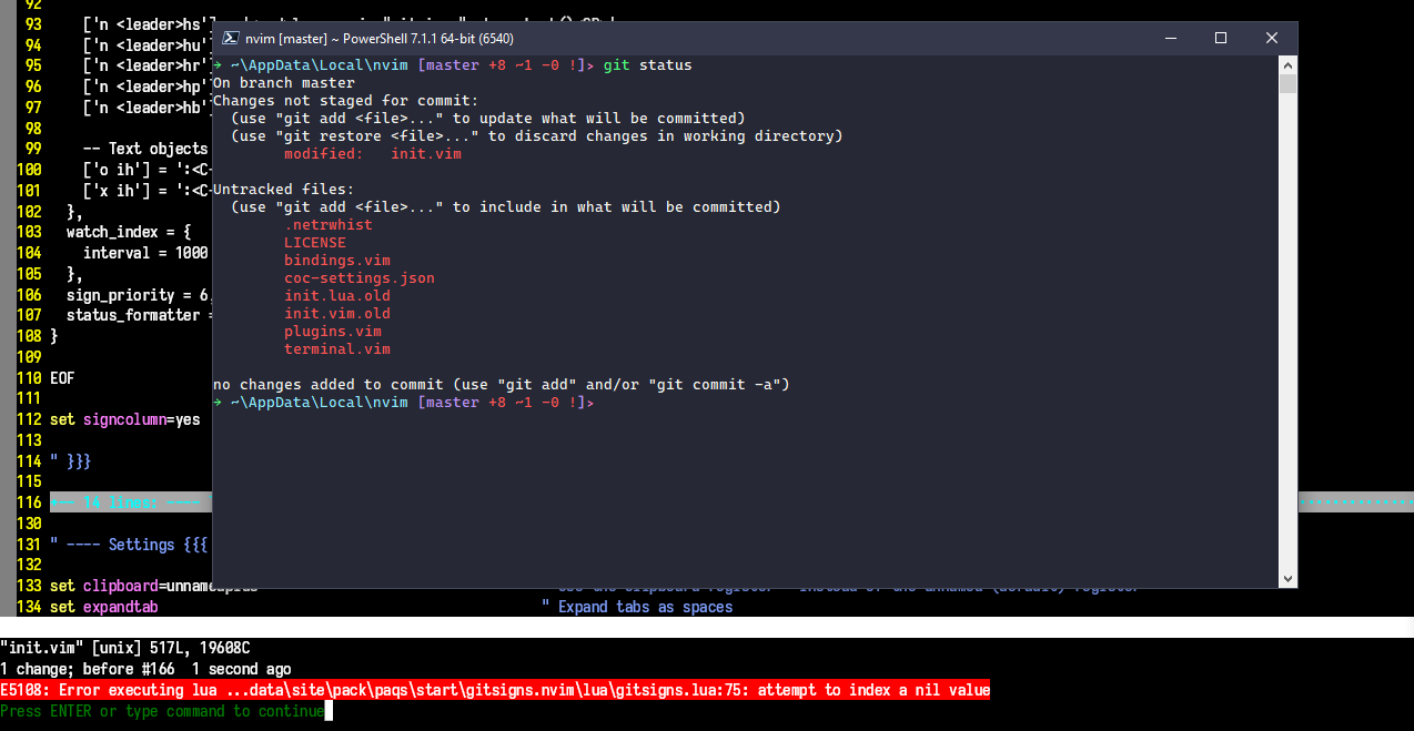 Works under windows? · Issue #61 · lewis6991/gitsigns.nvim · GitHub