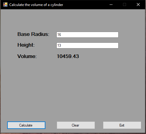 GitHub - gulam101/Volume-of-Cylinder: Volume of Cylinder - Windows ...