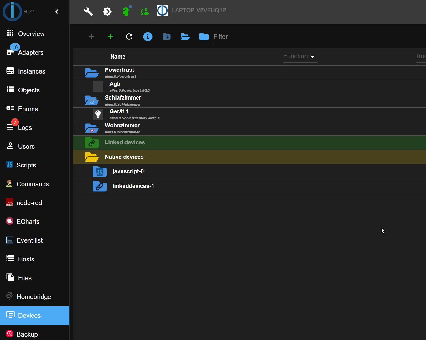 [Admin 6] devices und files Tab ohne Funktion · Issue #1592 · ioBroker/ioBroker.admin · GitHub