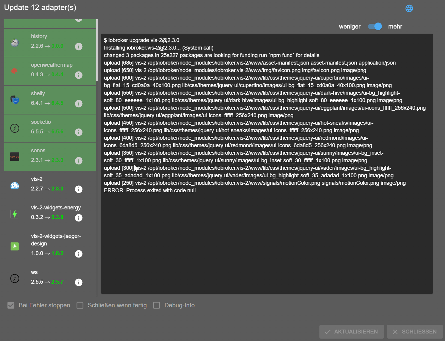 Dialog Update all adapters hangs by error · Issue #2143 · ioBroker/ioBroker.admin · GitHub