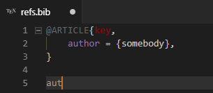 Provide snippets for bibtex files · Issue #1339 · James-Yu/LaTeX-Workshop · GitHub