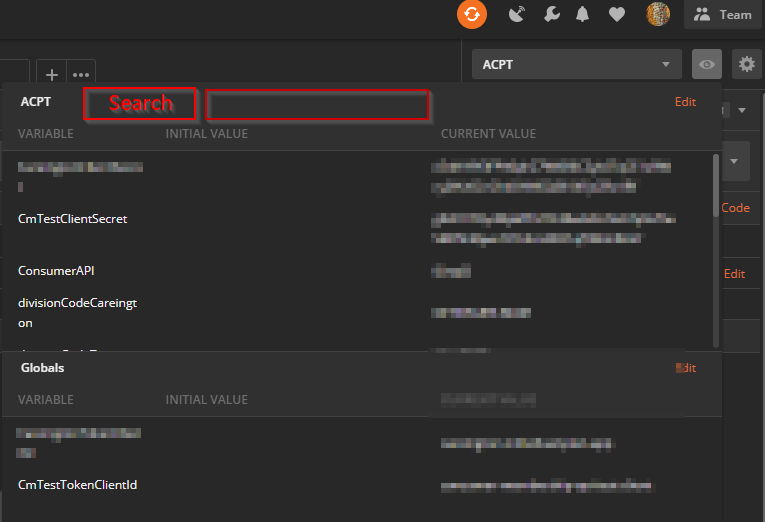 Search in the environment variables · Issue #8530 · postmanlabs/postman-app-support · GitHub