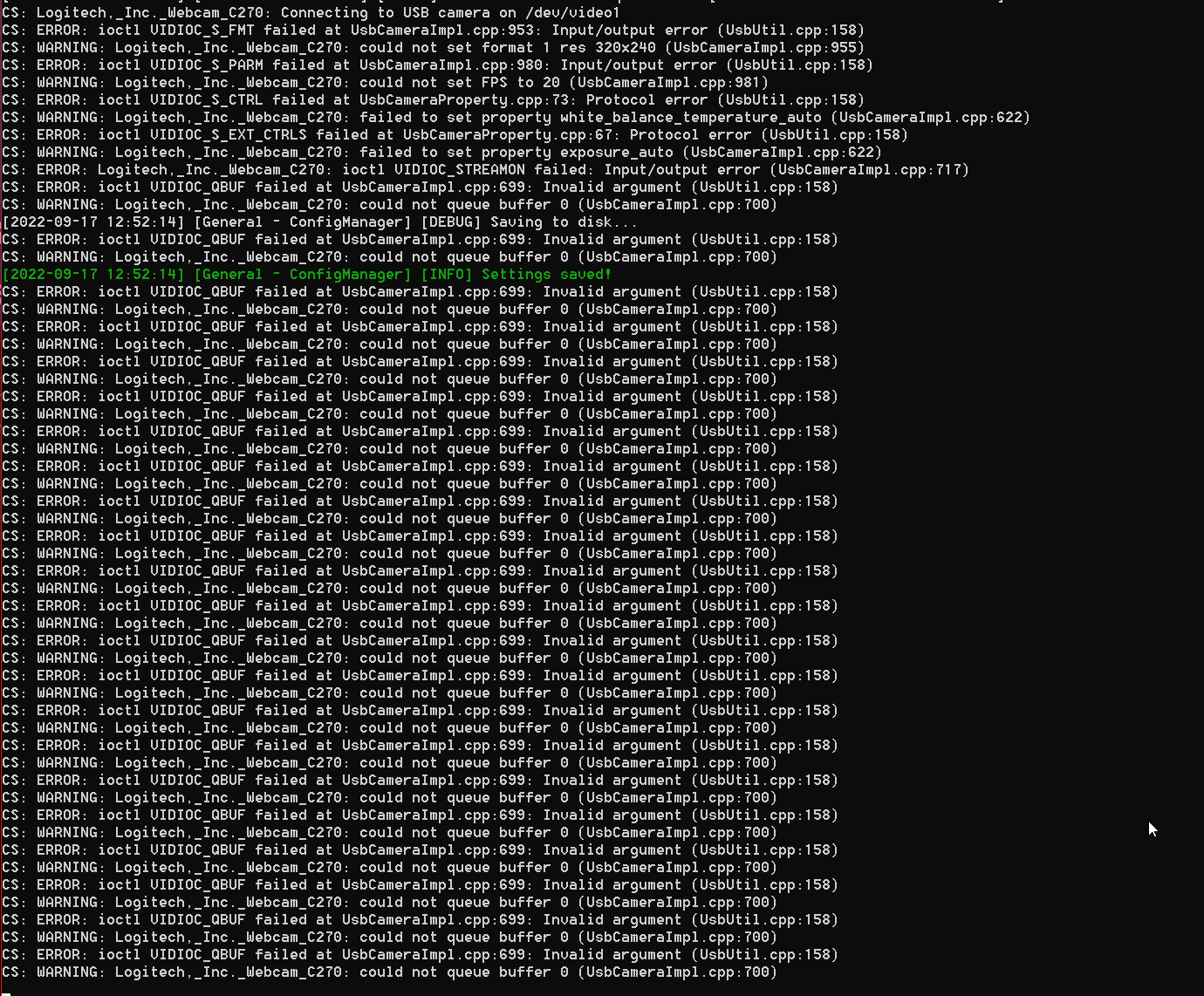 Logitec C270 fails all settings - do not add · Issue #472 ...