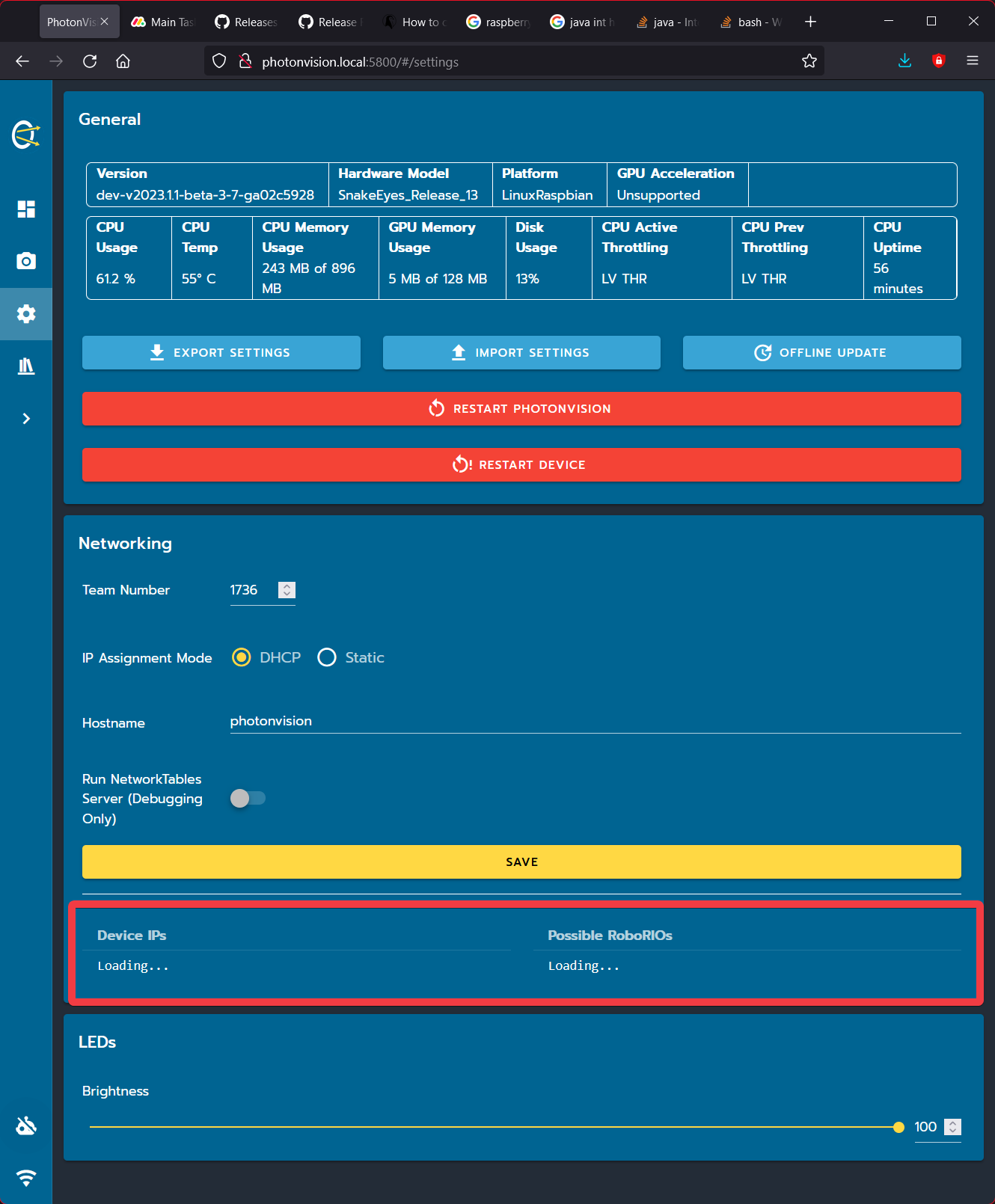 Device/RIO Ip still in front-end · Issue #509 · PhotonVision/photonvision · GitHub