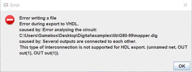Export to VHDL: Outputs Connected Together · Issue #441 · hneemann/Digital · GitHub