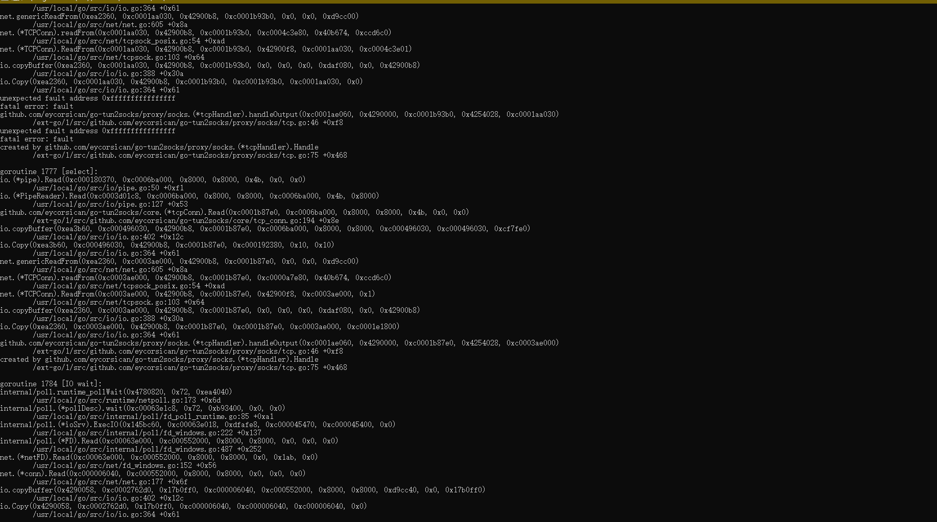1.15.0版本运行崩溃 · Issue #88 · eycorsican/go-tun2socks · GitHub