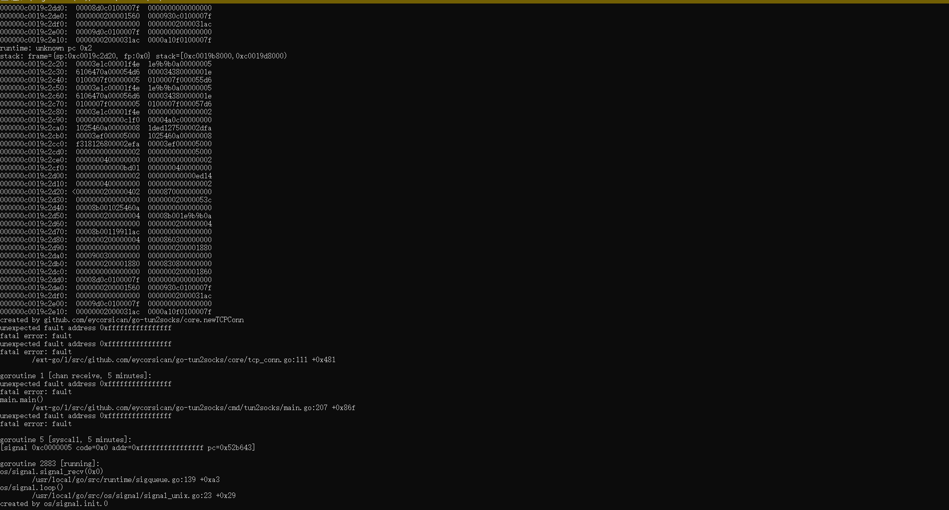 1.15.0版本运行崩溃 · Issue #88 · eycorsican/go-tun2socks · GitHub