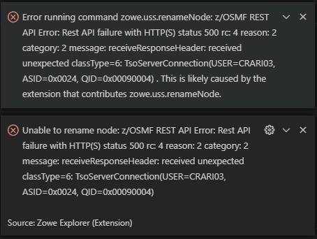 Inconsistent behavior for renaming USS files and directories · Issue #399 · zowe/zowe-explorer ...