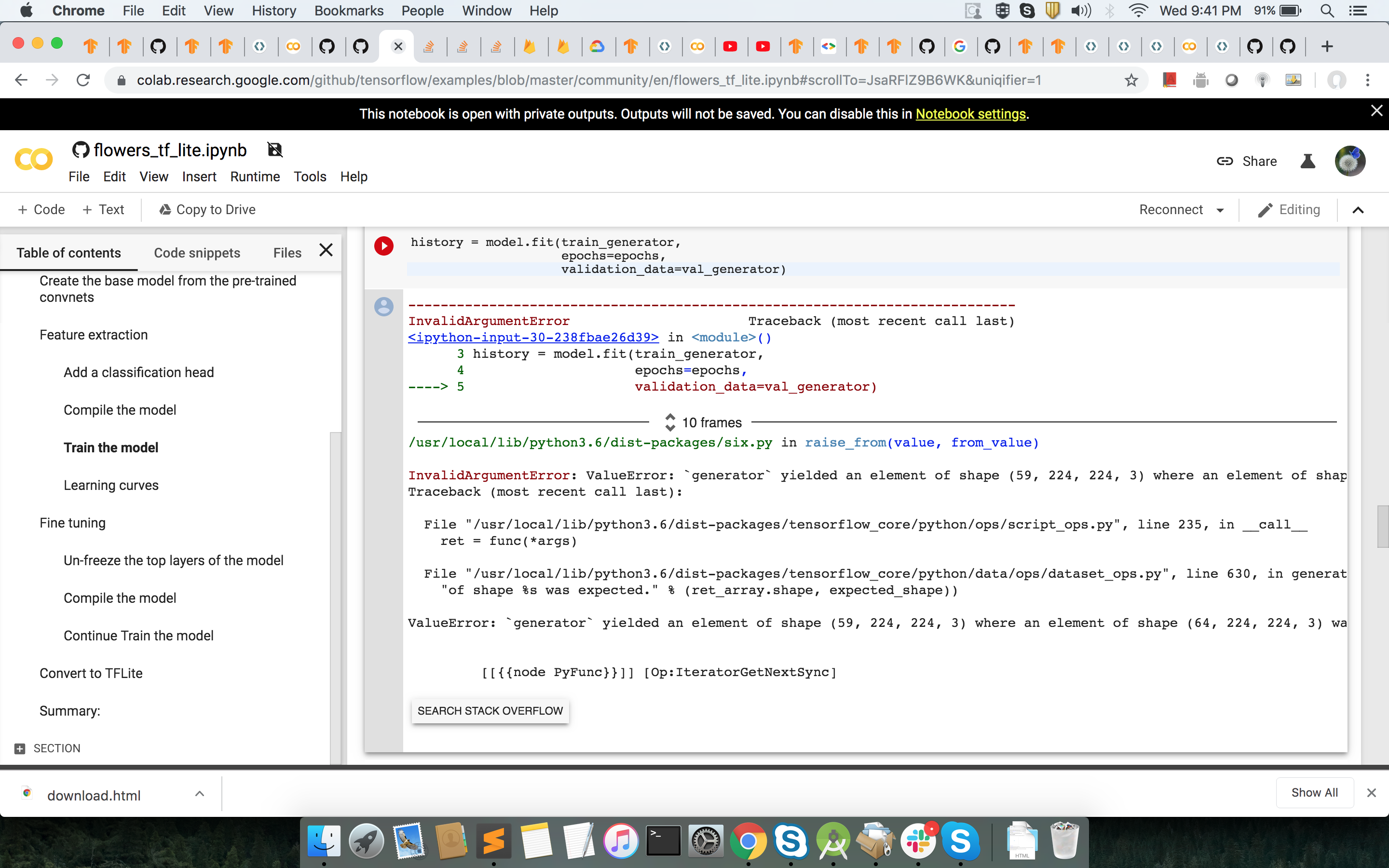 InvalidArgumentError: ValueError: `generator` yielded an element of shape · Issue #709 ...