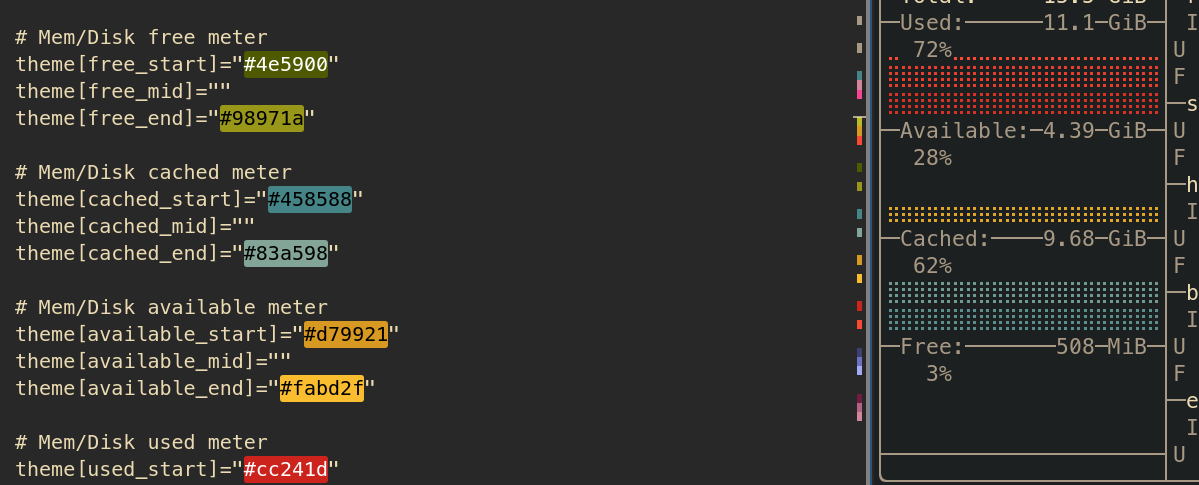[BUG] theme[free_end]= not show color if Free memory is less than 3% · Issue #179 · aristocratos ...