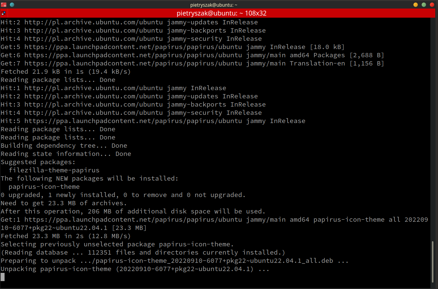 Stuck on "Unpacking papirus-icon-theme" · Issue #3316 ...