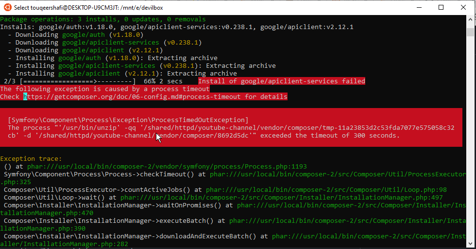 Install of google/apiclient-services failed when I run composer require google/apiclient · Issue ...