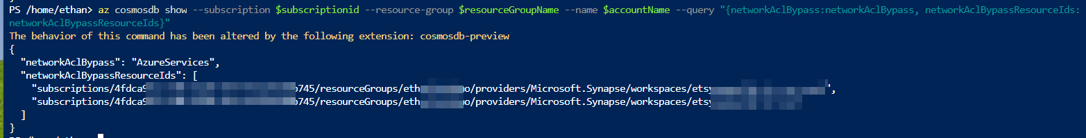 Cosmos DB --network-acl-bypass-resource-ids need to be validated further · Issue #24156 · Azure ...