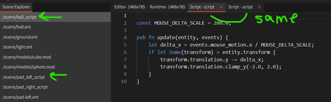 [editor client] After editing a script and when switching tabs script ...