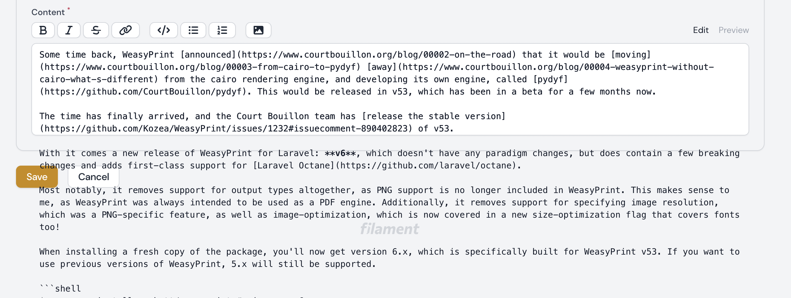 Markdown editor incorrectly sets initial height · Issue #1633 · filamentphp/filament · GitHub
