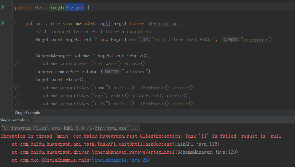 java client运行Example问题 · Issue #976 · apache/incubator-hugegraph · GitHub