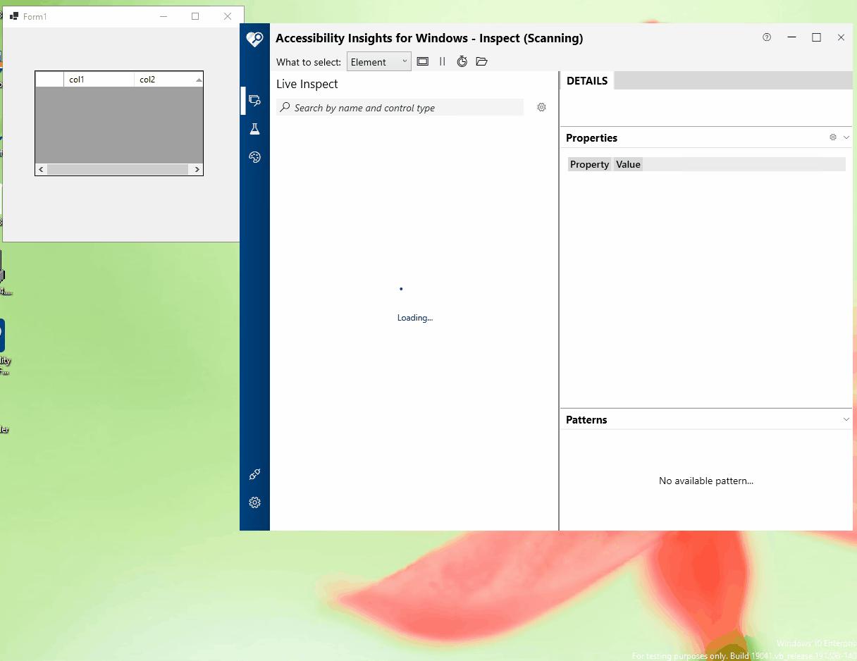 [Inspect]Inspect is crashing when moving cursor inside the DataGridView that setting ...