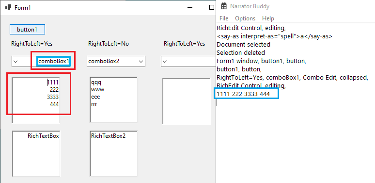 [Accessibility] Narrator rectangle can't focus on the entire context of RichTextBox control when ...