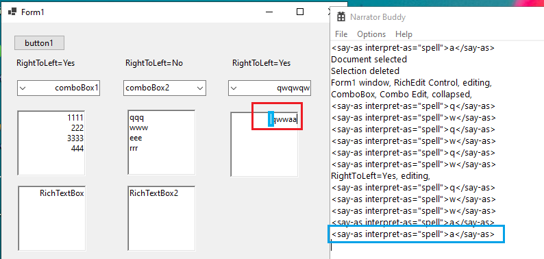[Accessibility] Narrator rectangle can't focus on the entire context of RichTextBox control when ...
