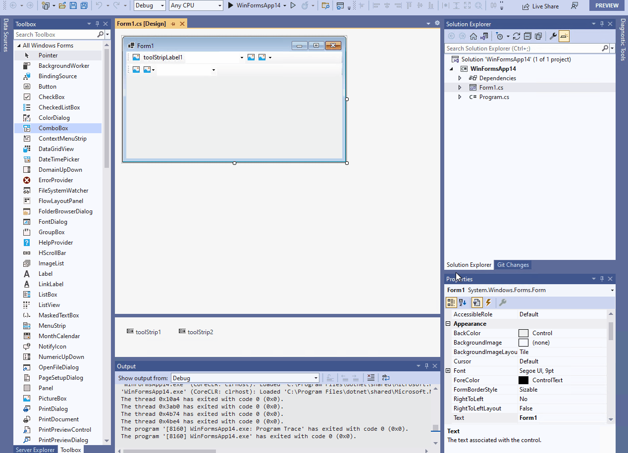 Accessibility: ToolStrip: TabStop= true, pressing Shift-Tab for first or last item ...