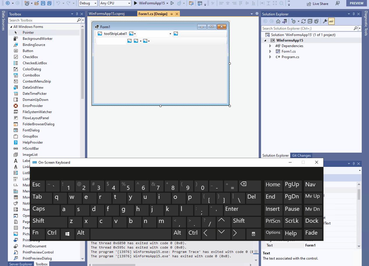 Accessibility: ToolStrip: TabStop= true, pressing Shift-Tab for first or last item ...