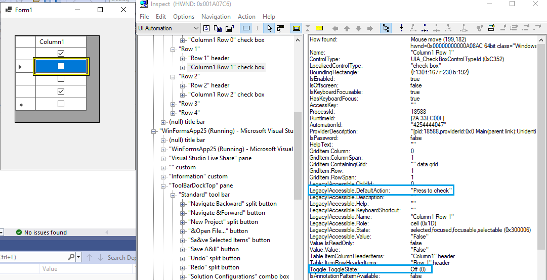 An instance of DataGridViewCheckBoxCell class has an incorrect value of ToggleState property ...