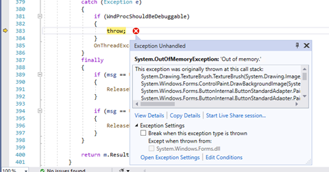 An exception occurred when adding an image to the BackgroundImage ...