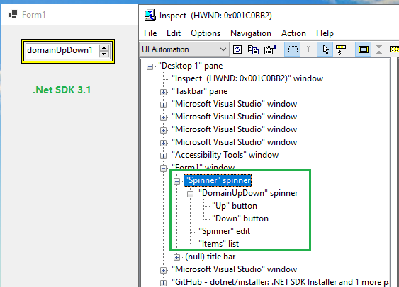 [Accessibility] Missing the "Items" list level for DomainUpDown control ...