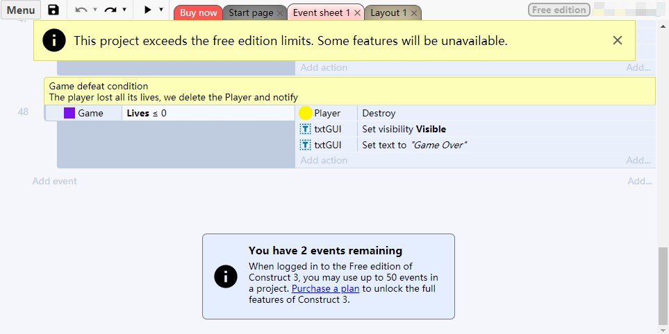 Free Edition Have Event Remaining But Can T Modify Event · Issue 4429