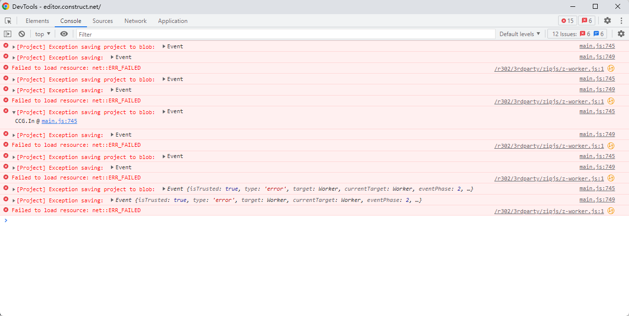 Unable to save project while network request is occupied (Working is stuck at 0%) · Issue #6012 ...