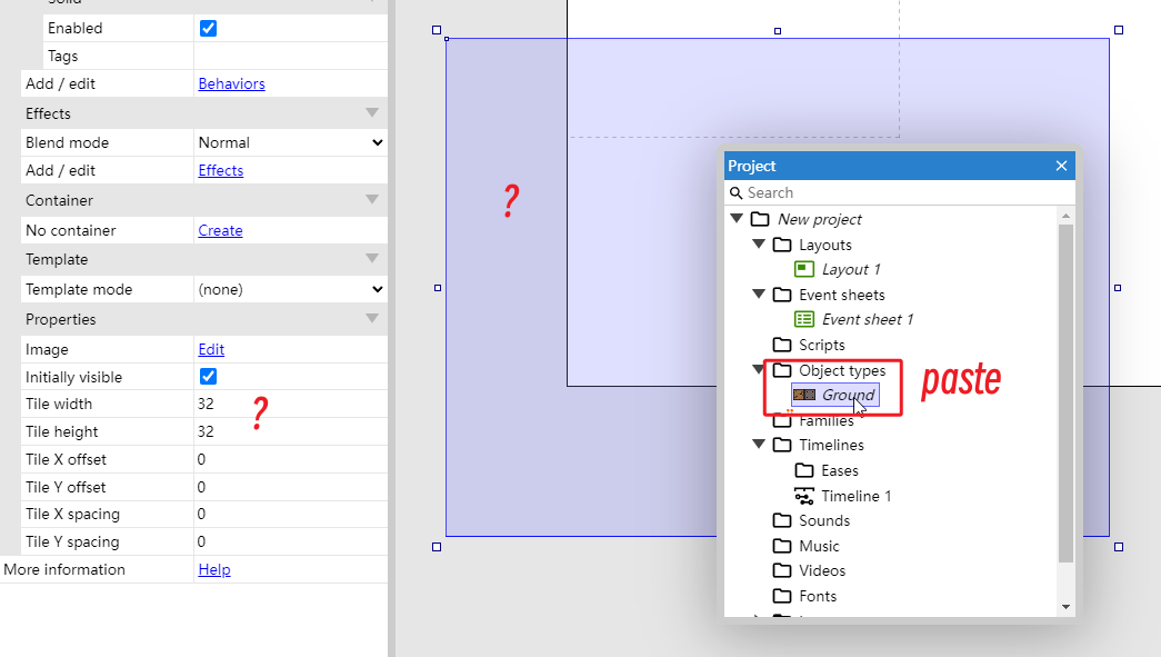 When pasting an object from Project folder, the object properties are not copy correctly · Issue ...