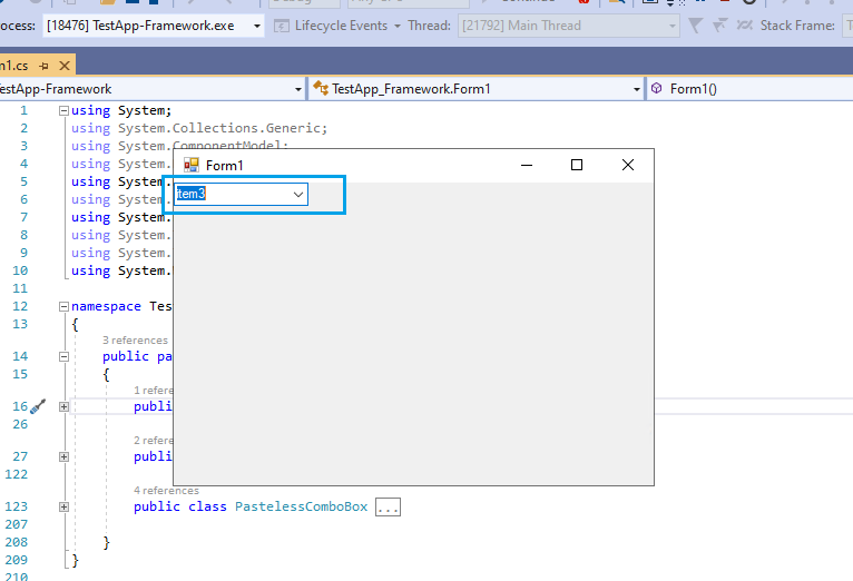 Null Reference Exception occurred on mouse move the dropdown of Inherit combobox in NETCore ...