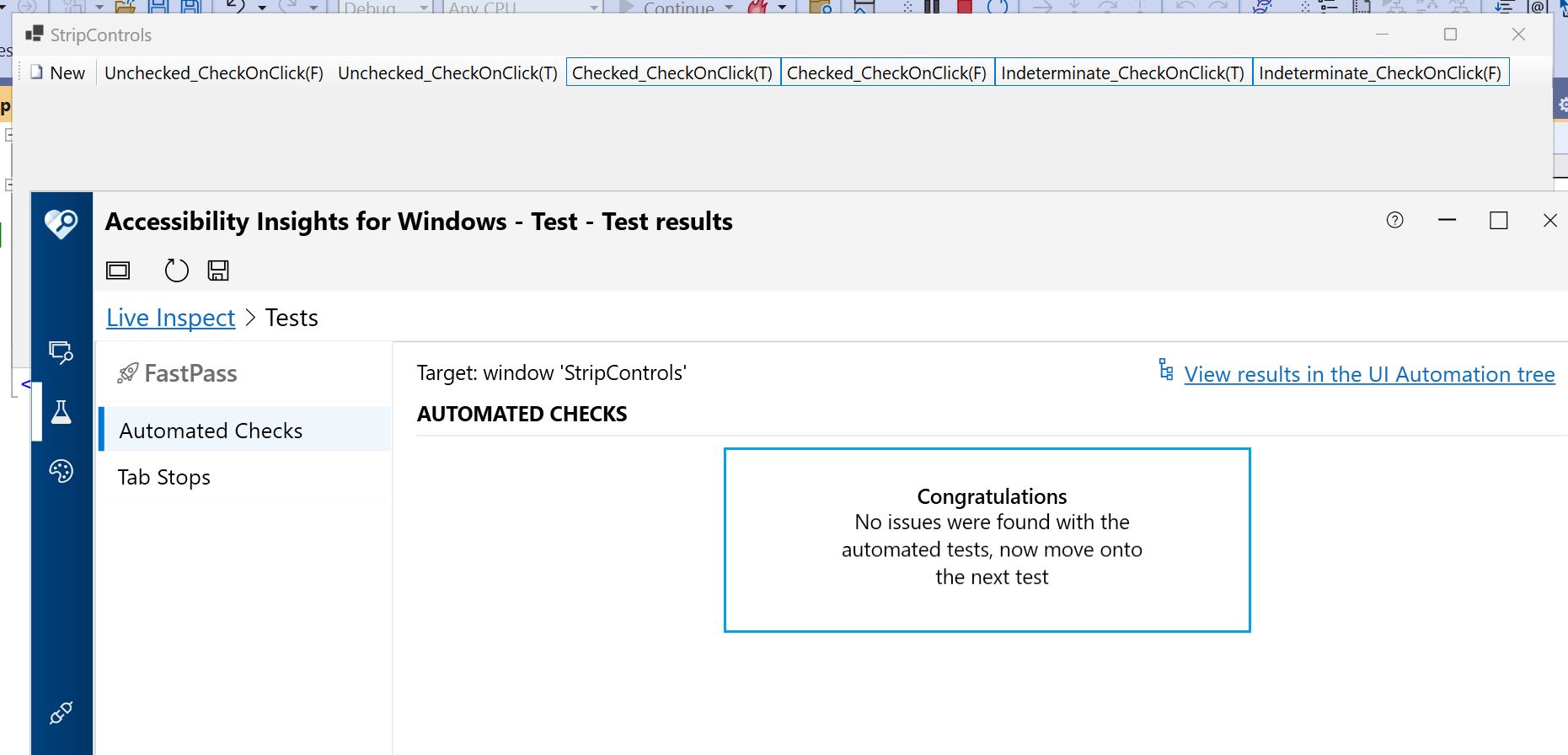 AccessibilityInsight: A button must not support both the Invoke and Toggle patterns in sub ...