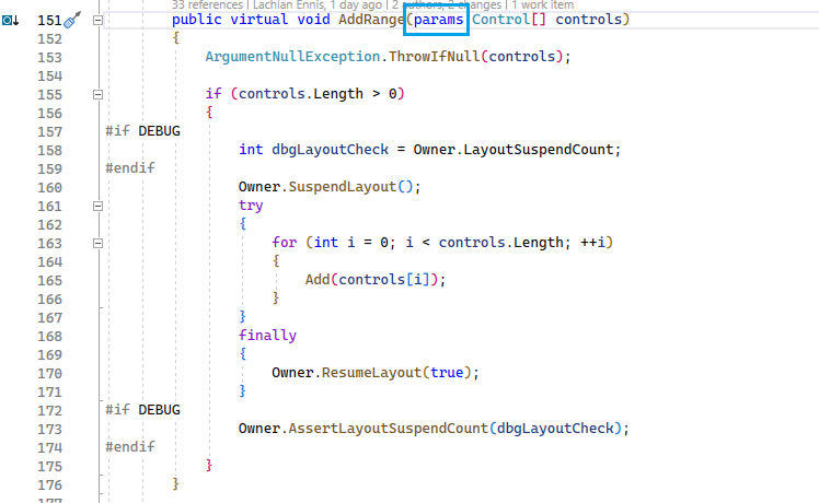 [API Proposal]: Allow ControlCollection.AddRange to use params keyword ...