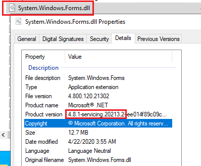 The version of System.Windows.Forms.dll is incorrect · Issue #3343 · dotnet/winforms · GitHub