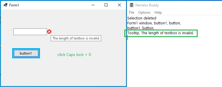 Narrator/NVDA doesn't read an error message when it is set to an ...