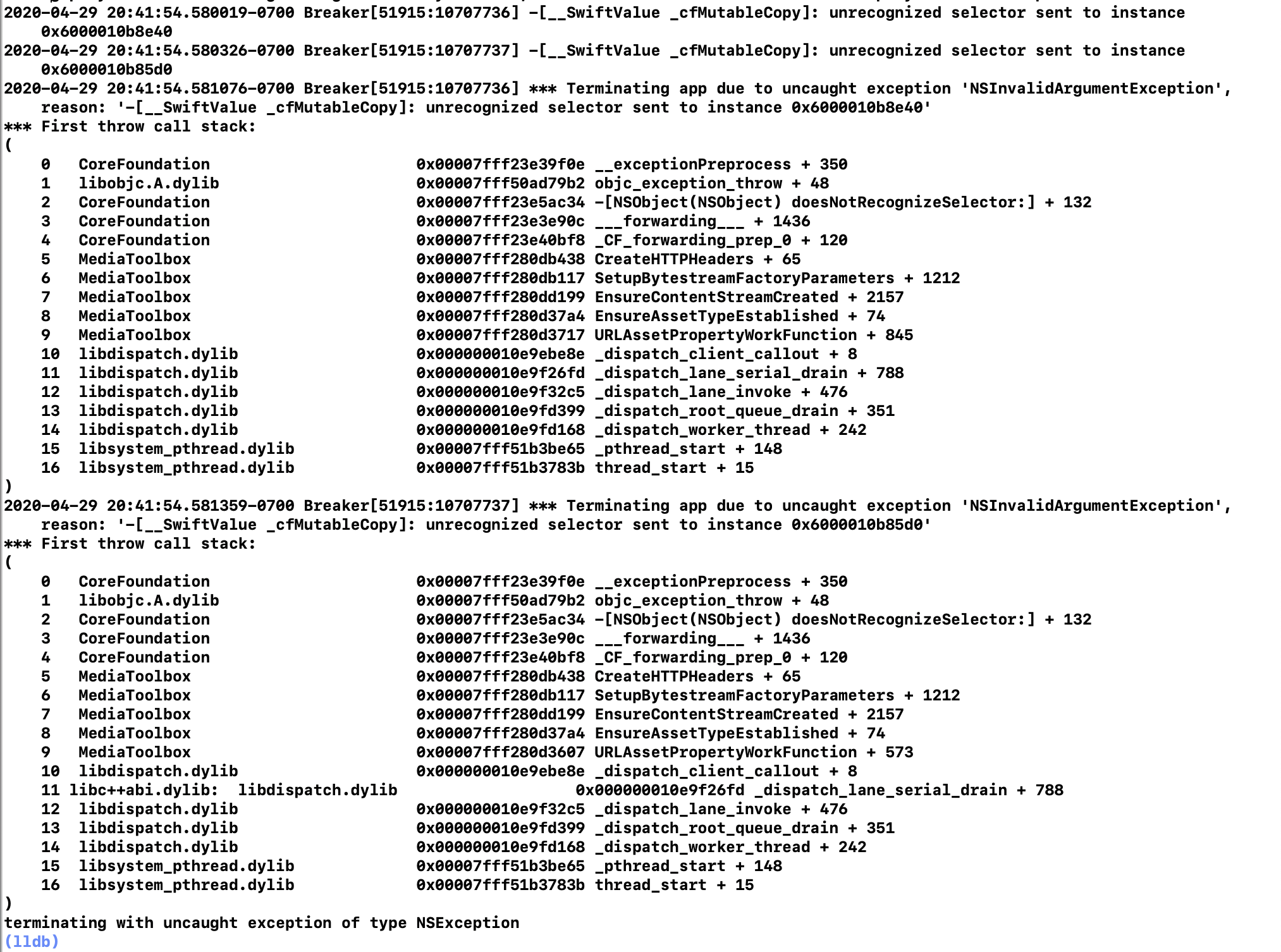 AVAsset loadValuesAsynchronously crashes with Alamofire 5.1.0 · Issue #3169 · Alamofire ...