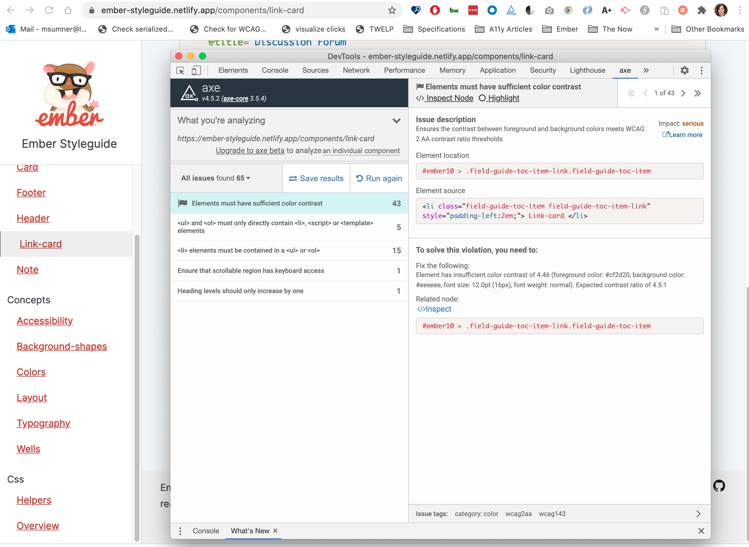 Accessibility Color Contrast Missing For Elements · Issue 328 · Ember Learnember Styleguide