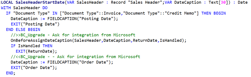 Event Request Codeunit 7000 Sales Price Calc Mgt Function Salesheaderstartdate · Issue