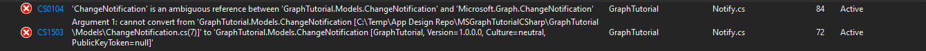 Object reference not set to an instance of an object · Issue #7 · microsoftgraph/msgraph-sample ...