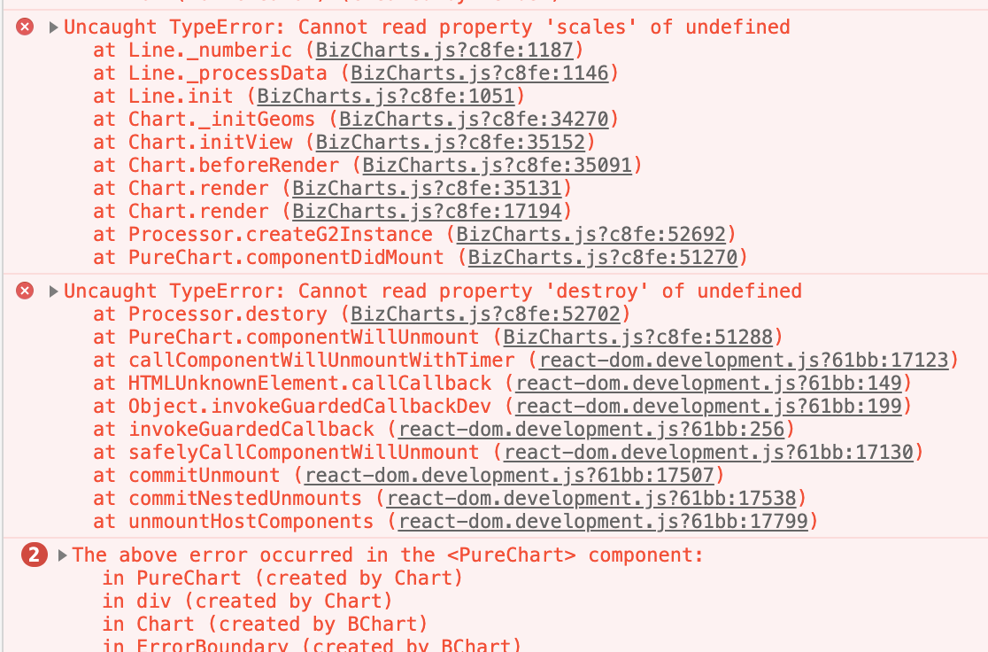Cannot read property 'destroy' of undefined · Issue #815 · alibaba/BizCharts · GitHub
